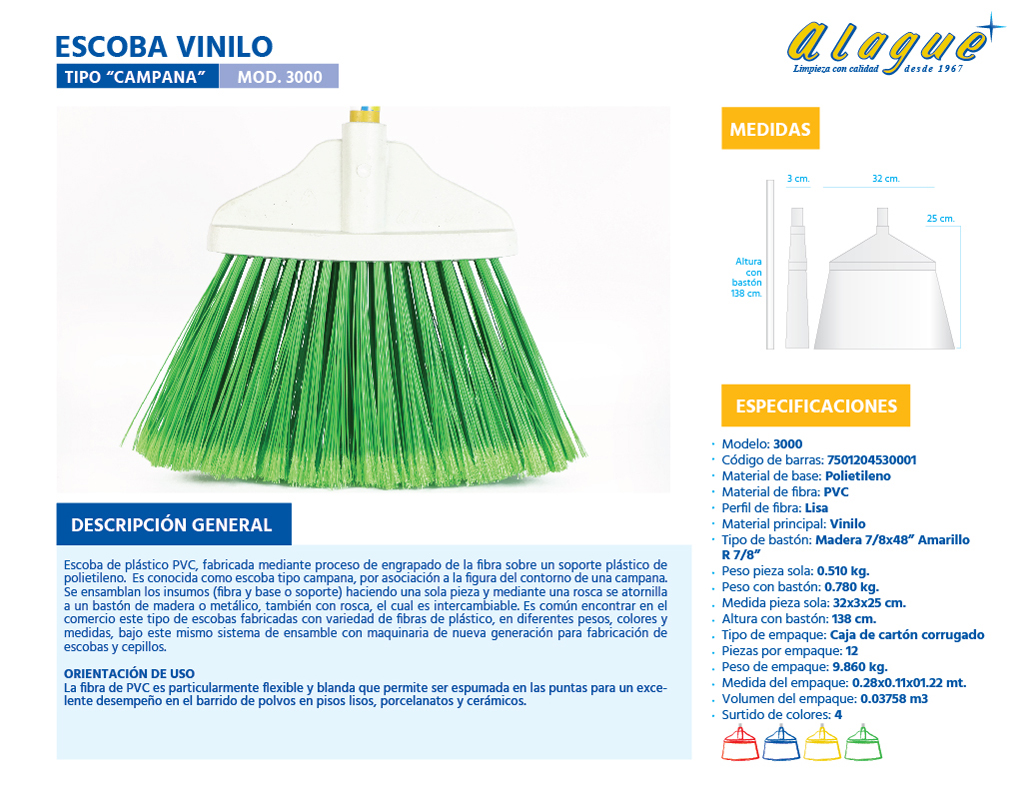 Escoba Vinilo tipo “Campana” Grande | Alague